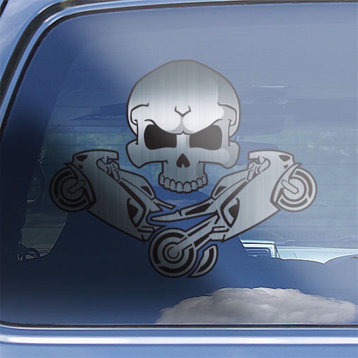 Sport bike skull crossbones decal sticker sport bikers window | Etsy