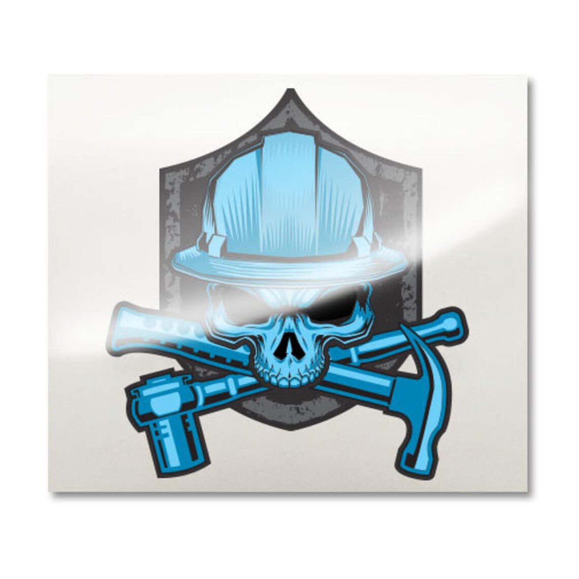 Scaffolder skull & shield decal Scaffold worker crossbones | Etsy