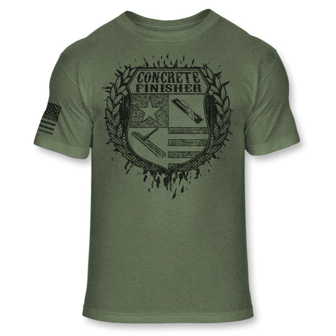 Concrete Finisher Crest T-shirt - Concreter Coat of Arms Shield Shirt ...