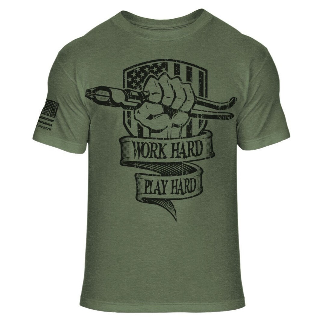 Rodbuster Work Hard Play Hard Athletic T-shirt - A36 - Etsy