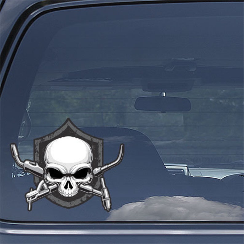 Welder Skull & Shield Decal Welding Tool Crossbones Sticker - Etsy