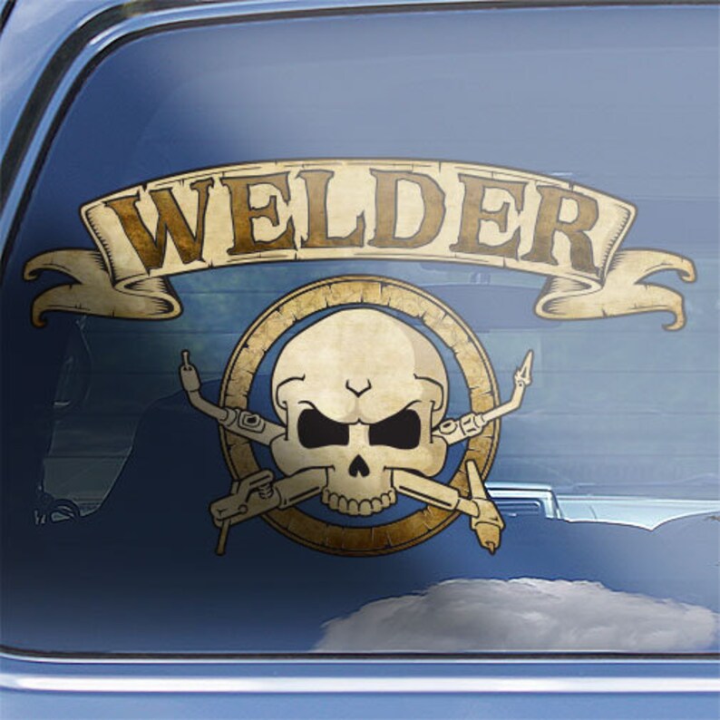 Welder Skull & Crossbones Decal. Welders Jolly Roger Skull - Etsy