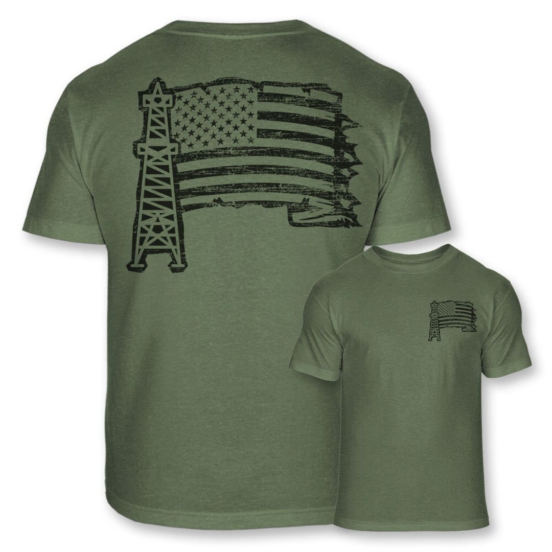 Men's Oil Field Roughneck American Flag Shirt - Patriotic Oilfield ...