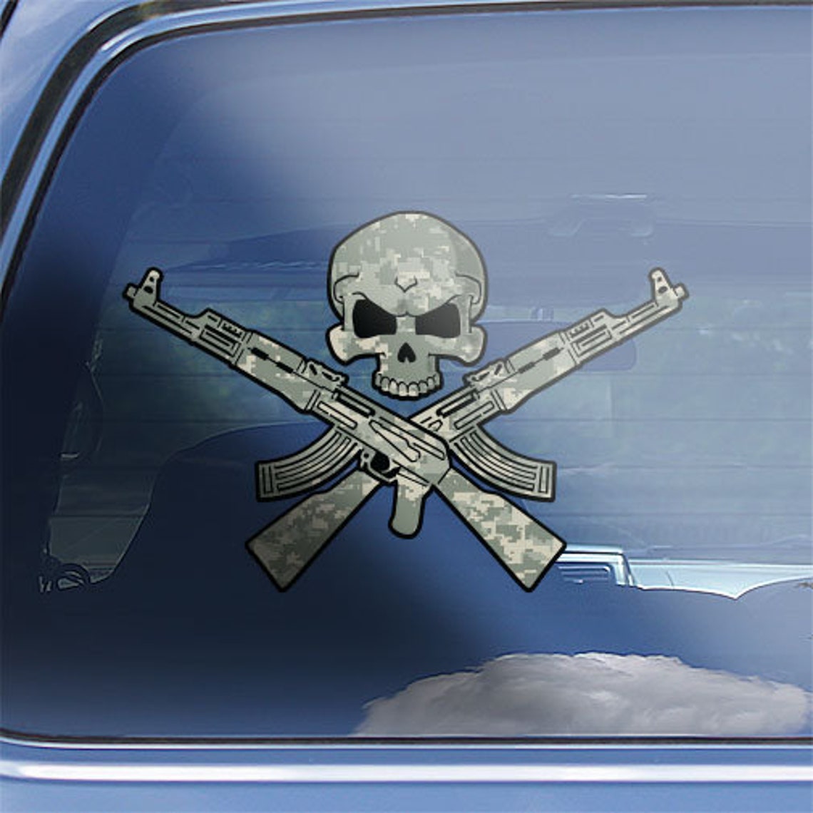 AK-47 rifle skull crossbones decal sticker ak47 rifle decal | Etsy