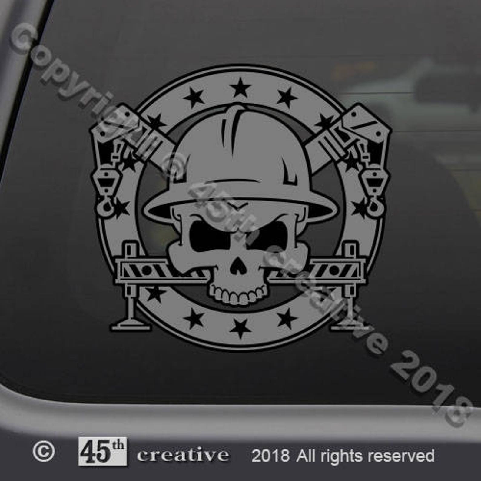 Crane Operator Skull Crossbones Decal Sticker Crane Operators - Etsy