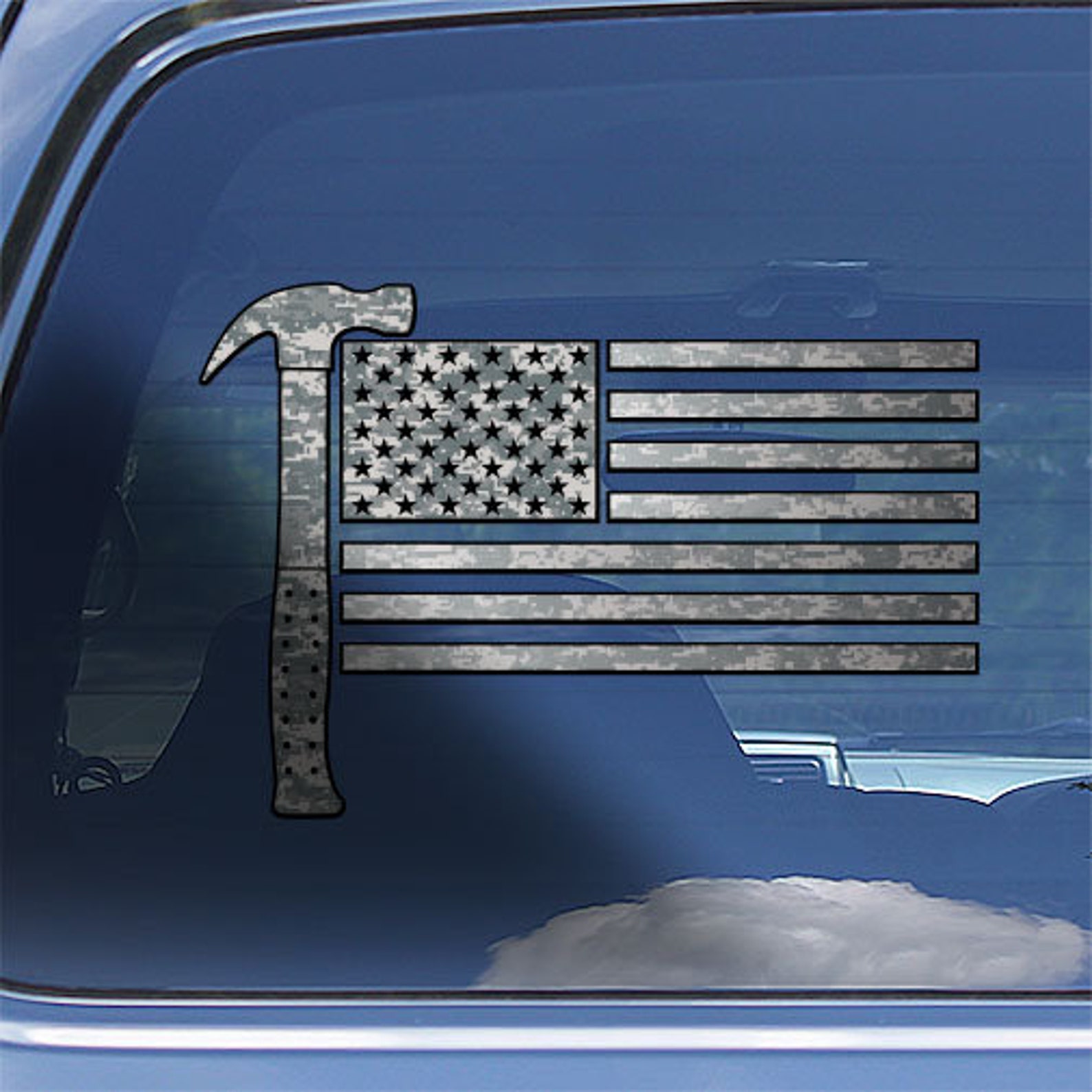 American Flag Roofer Decal Sticker USA Flag Roofing Decal | Etsy