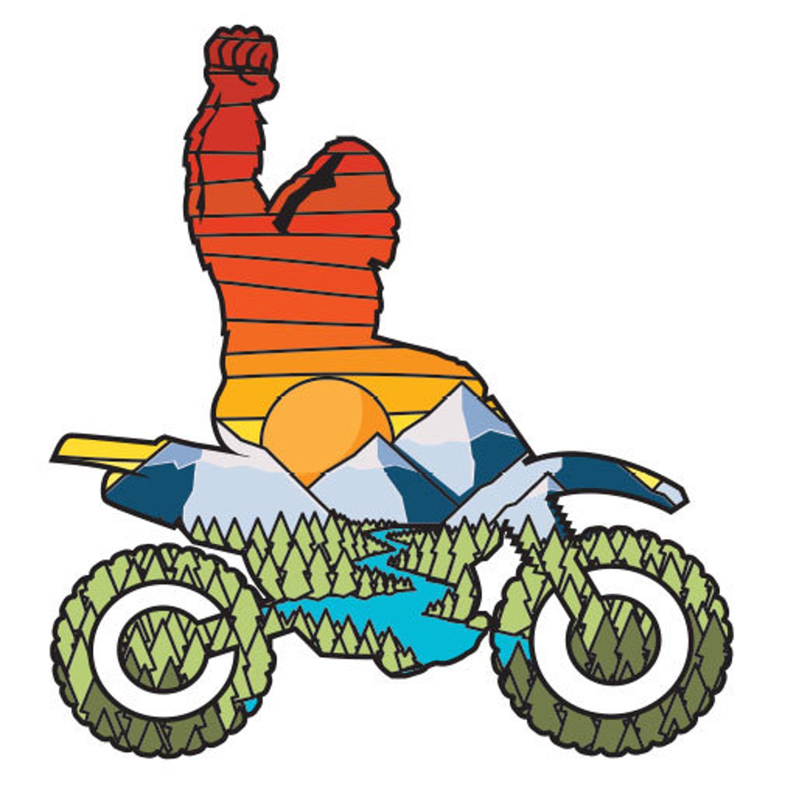 Dirt Bike Bigfoot Decal Dirt Biking Motorcycle Yeti Sticker | Etsy