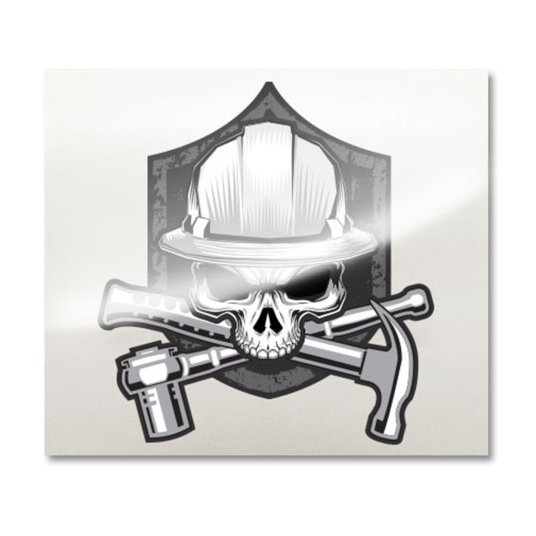 Scaffolder Skull & Shield Decal Scaffold Worker Crossbones Sticker ...