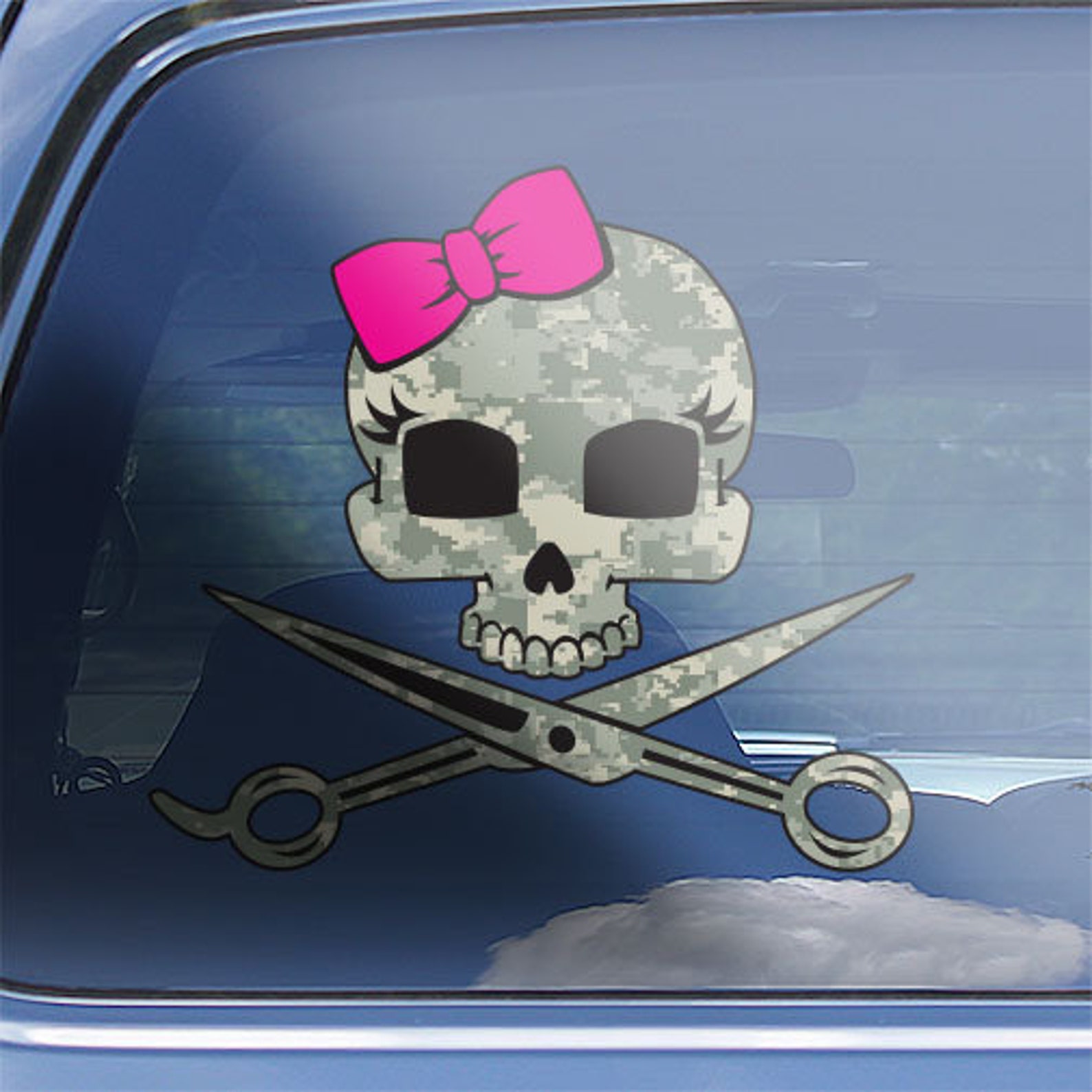 Women's Hairstylist Skull Decal Sticker Woman's - Etsy