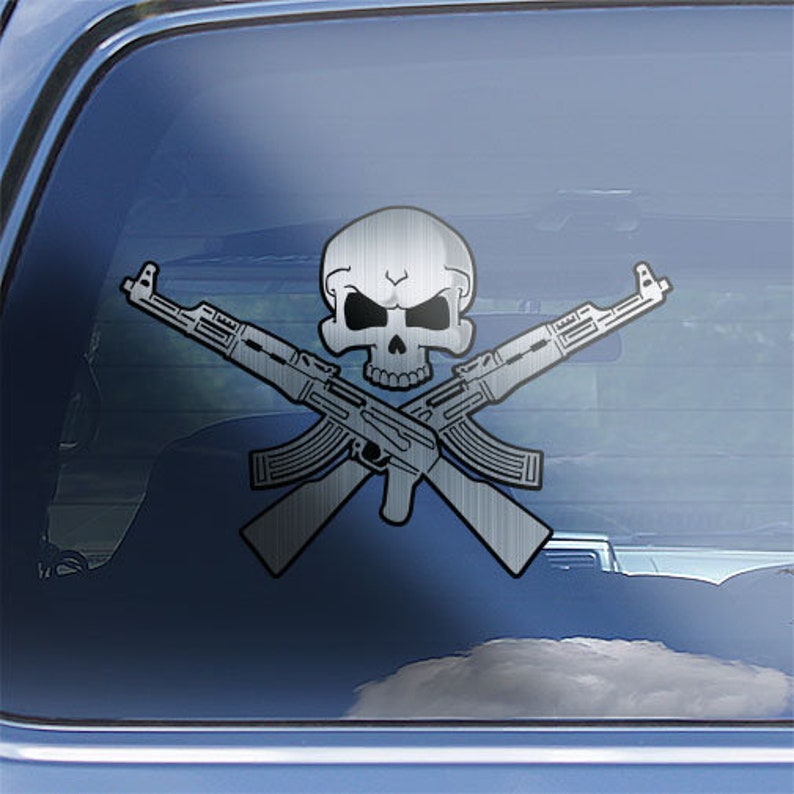 AK-47 Rifle Skull Crossbones Decal Sticker Ak47 Rifle Decal - Etsy