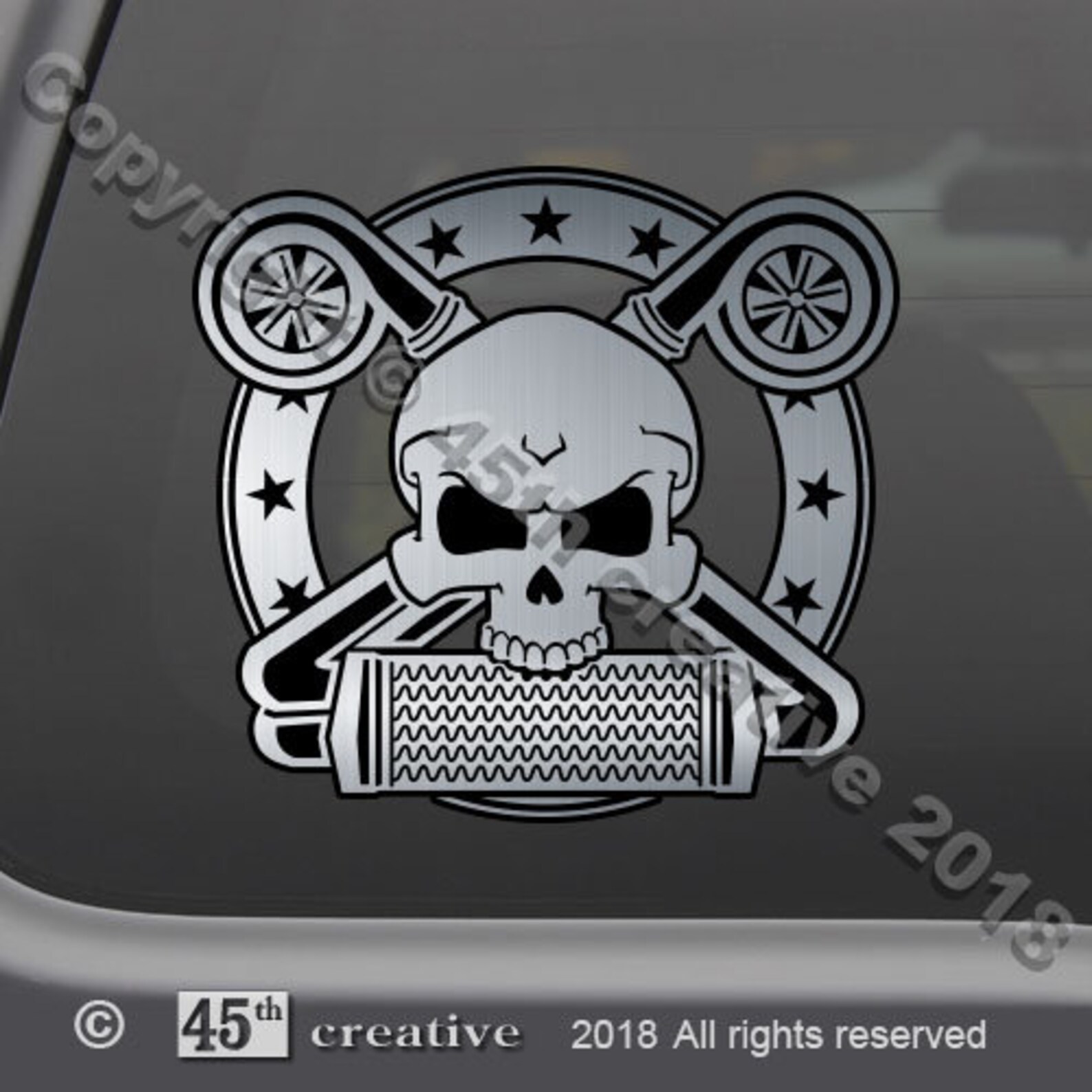 Turbo skull crossbones decal sticker turbo window decal | Etsy