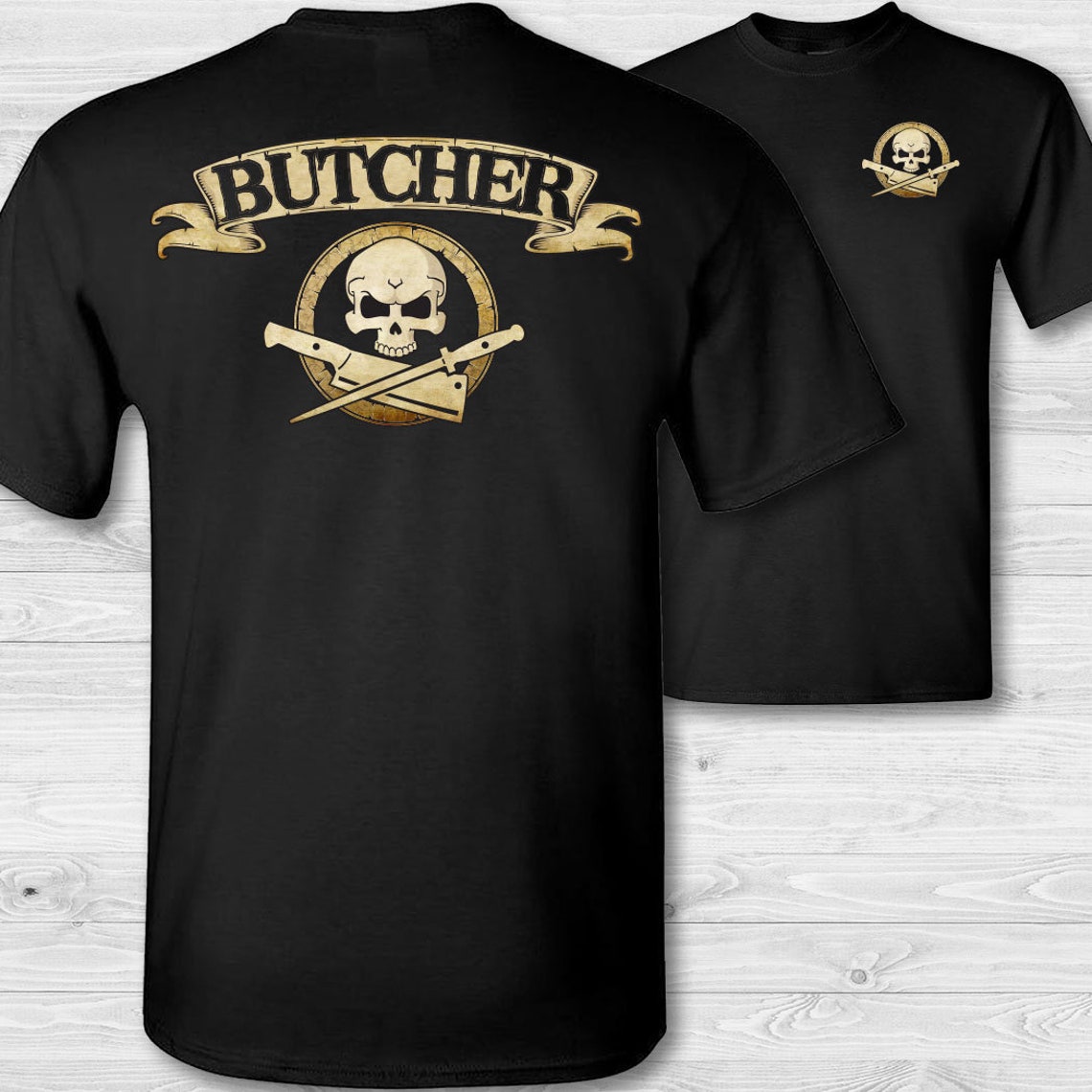 Men's Butcher Skull & Crossbones T-shirt. Butchers Short - Etsy
