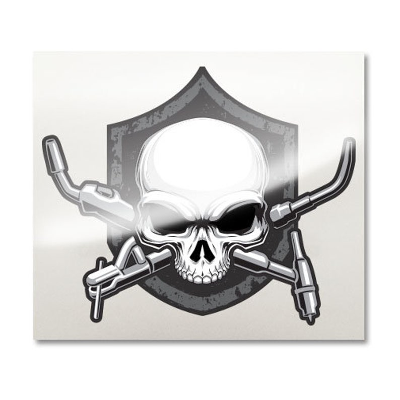 Welder Skull & Shield Decal Welding Tool Crossbones Sticker - Etsy