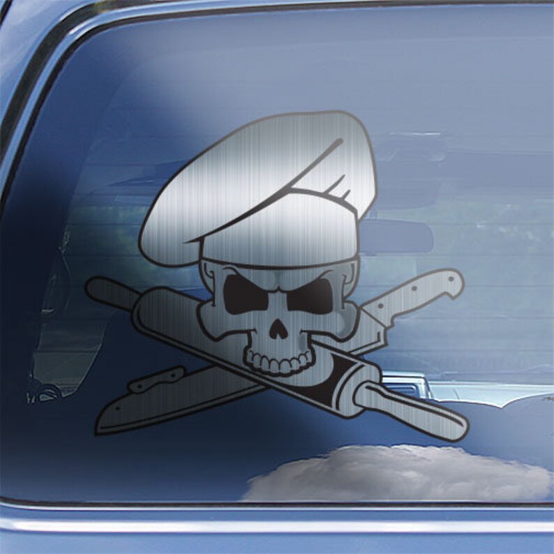 Pizza Chef Skull Crossbones Decal Sticker Pizza Chefs Decal | Etsy