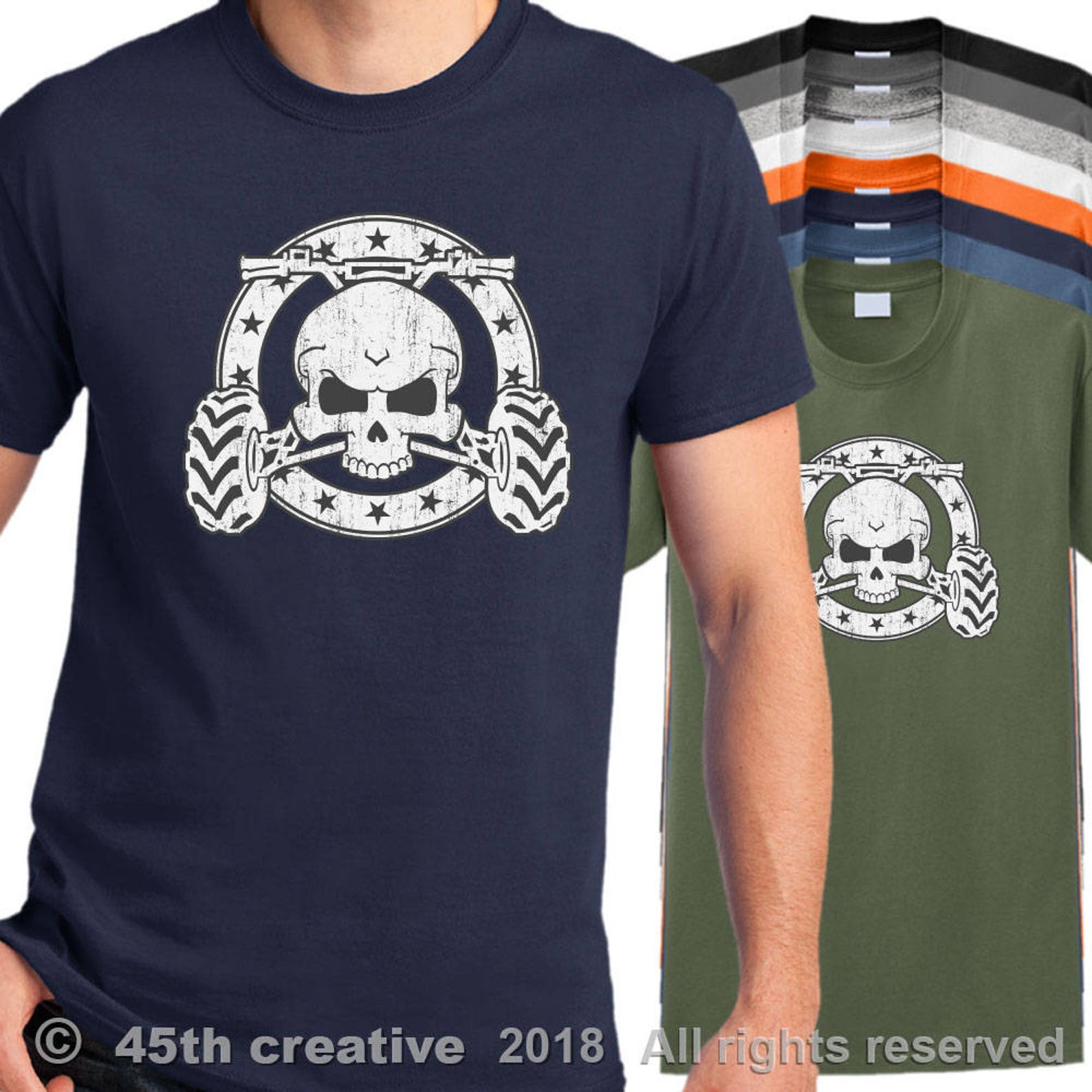 ATV T Shirt Atv off Road Shirt Atv Mudding Skull Shirt Quad | Etsy