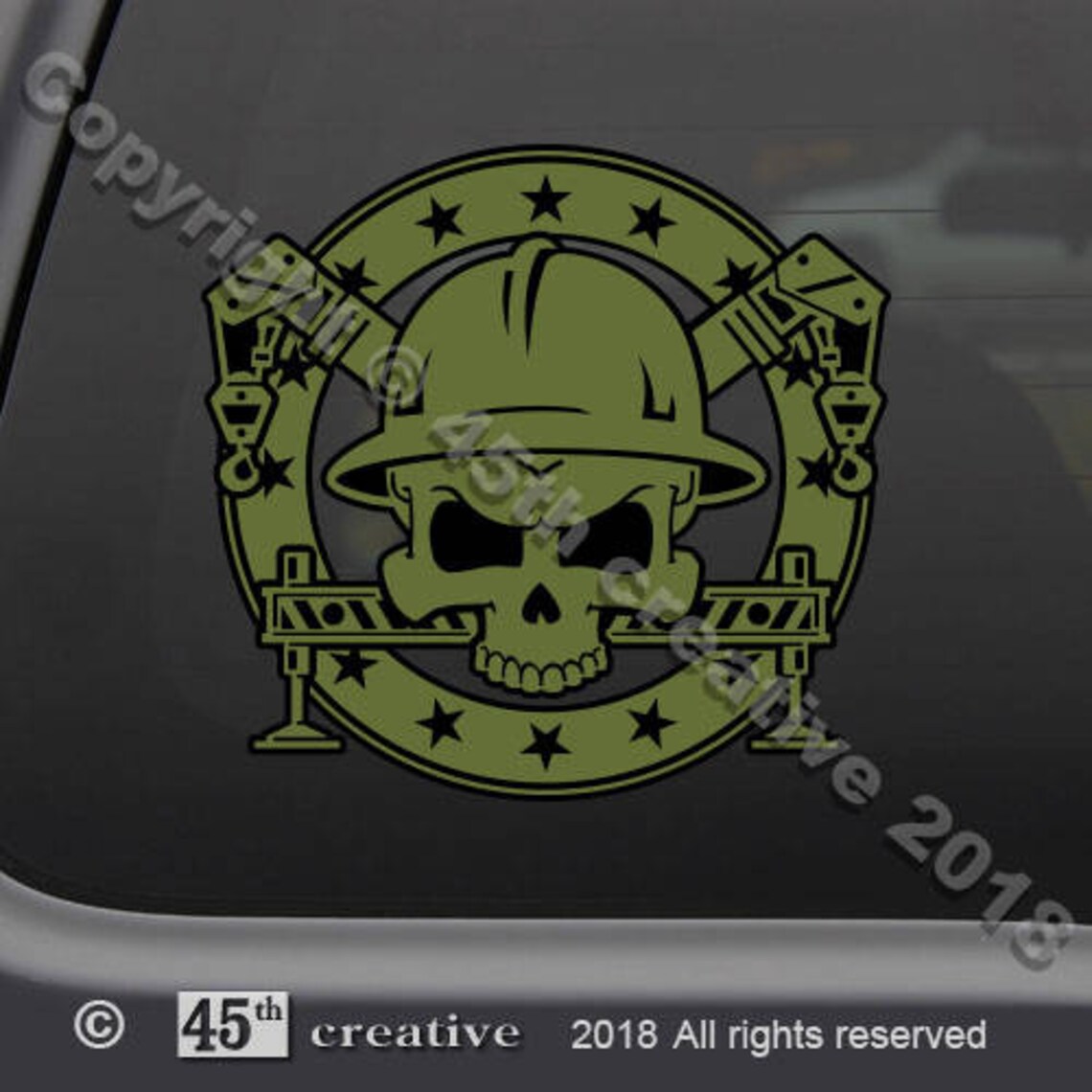 Crane Operator Skull Crossbones Decal Sticker Crane Operators - Etsy