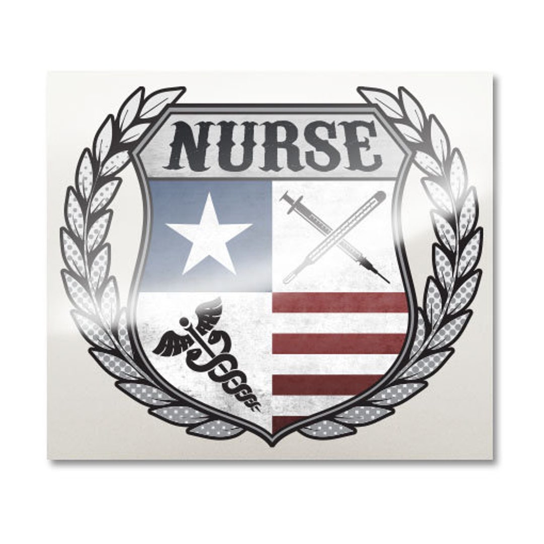 USA Caduceus Nurse Decal American Patriot RN Sticker Crest - Etsy