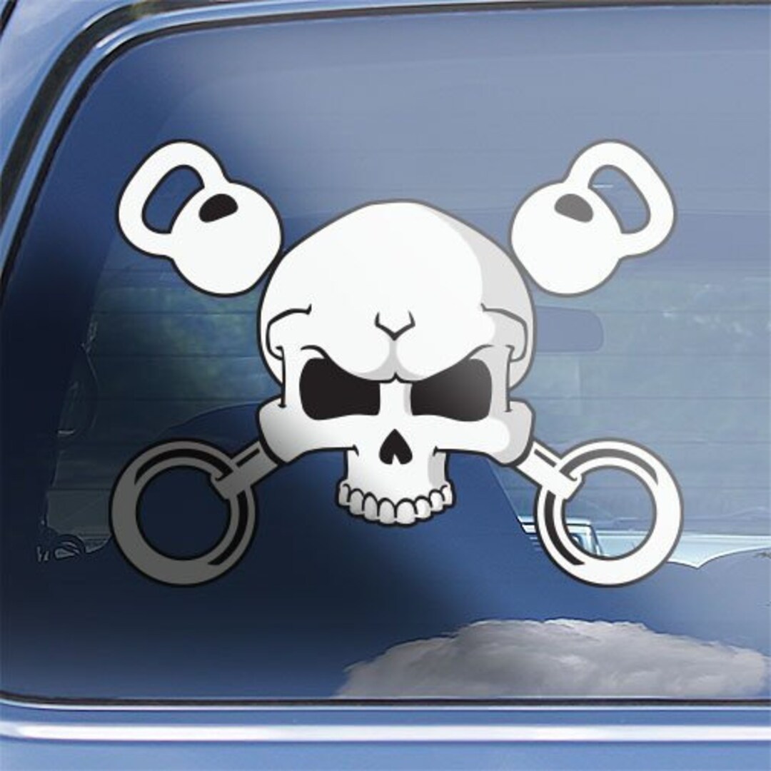 Cross Training Skull Crossbones Decal Sticker, Cross Trainer Window ...