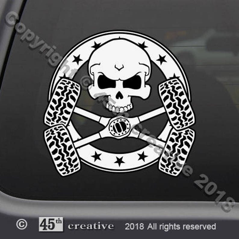 4x4 skull crossbones decal sticker 4x4 window decal sticker | Etsy