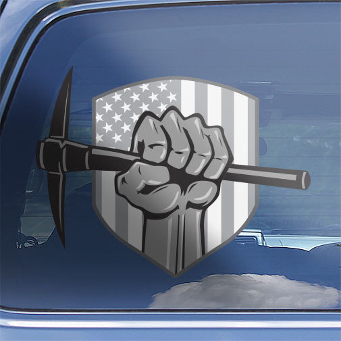Miner Superhero Decal American Flag Coal Miner Decal USA - Etsy
