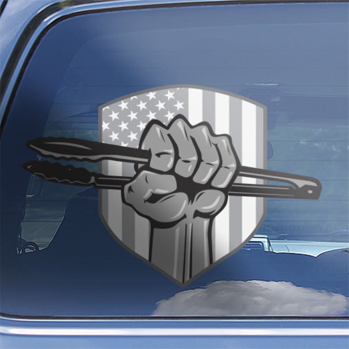 Barbecue Cook Superhero Decal American Flag Meat Grilling | Etsy