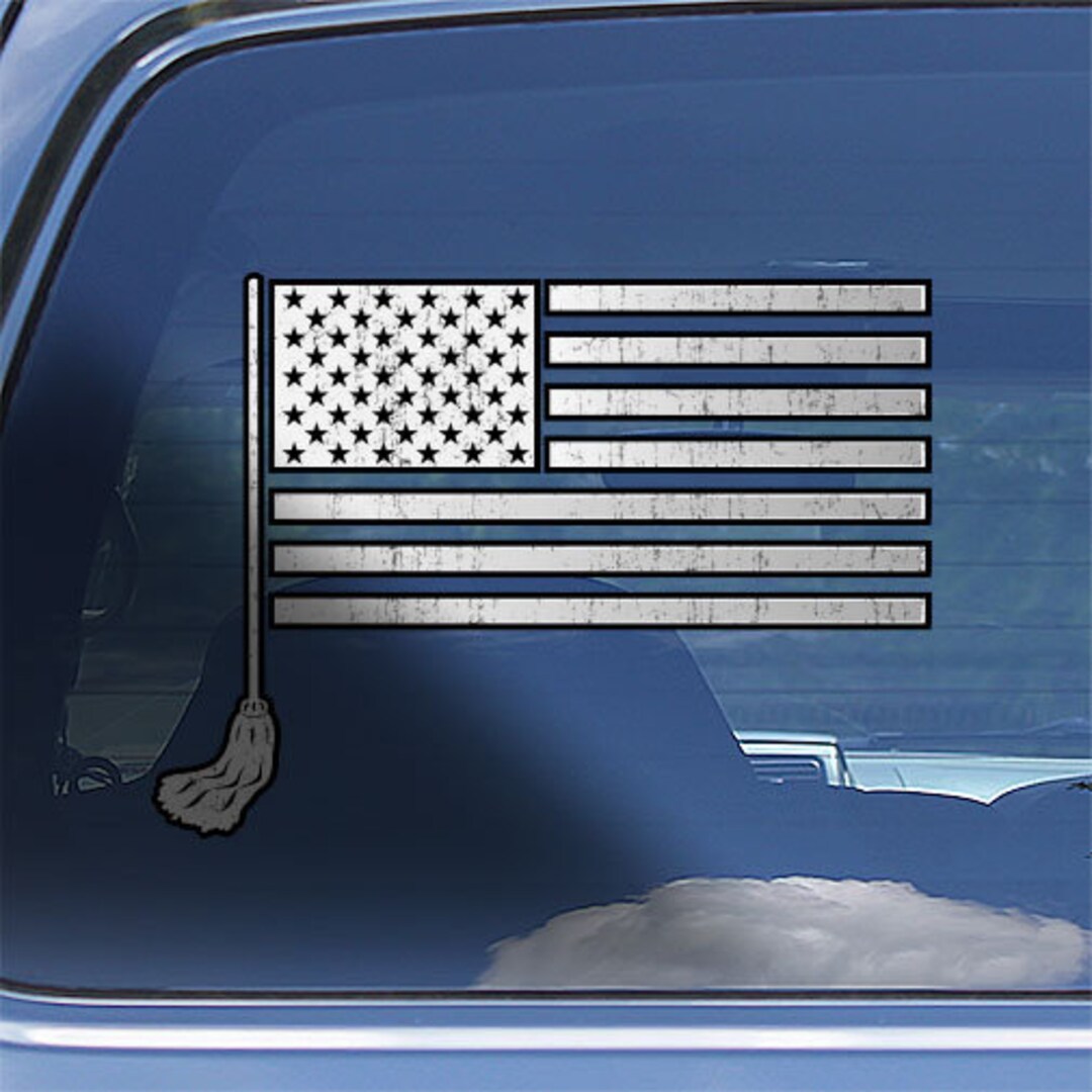 USA Flag Janitor Decal Sticker, Custodian Window Decal, American Flag ...
