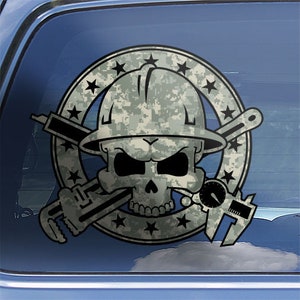 Millwright Skull Crossbones Decal Sticker, Millwright Tradesman Hardhat ...