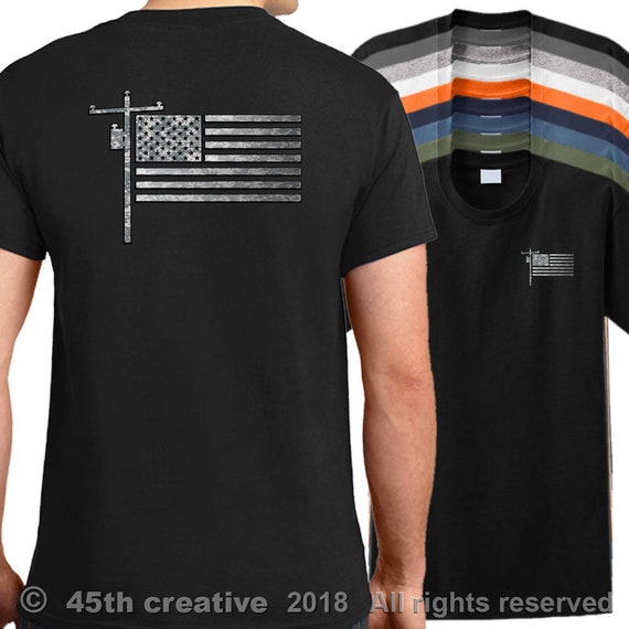USA Lineman Flag T-shirt American Flag Lineman Tee Shirt | Etsy