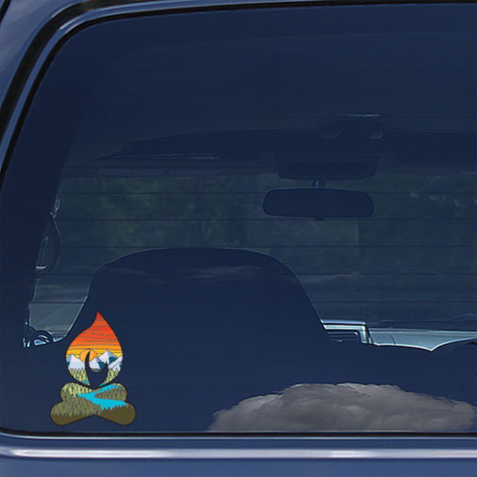 Camp Fire Decal Camping Mountain Scene Sticker Camp Fire | Etsy