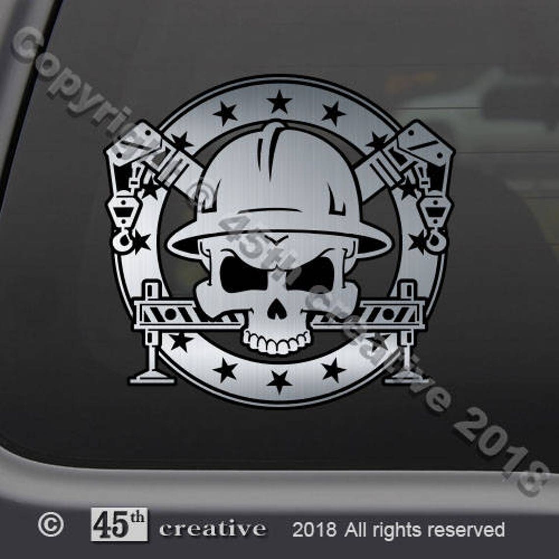 Crane Operator Skull Crossbones Decal Sticker Crane Operators - Etsy