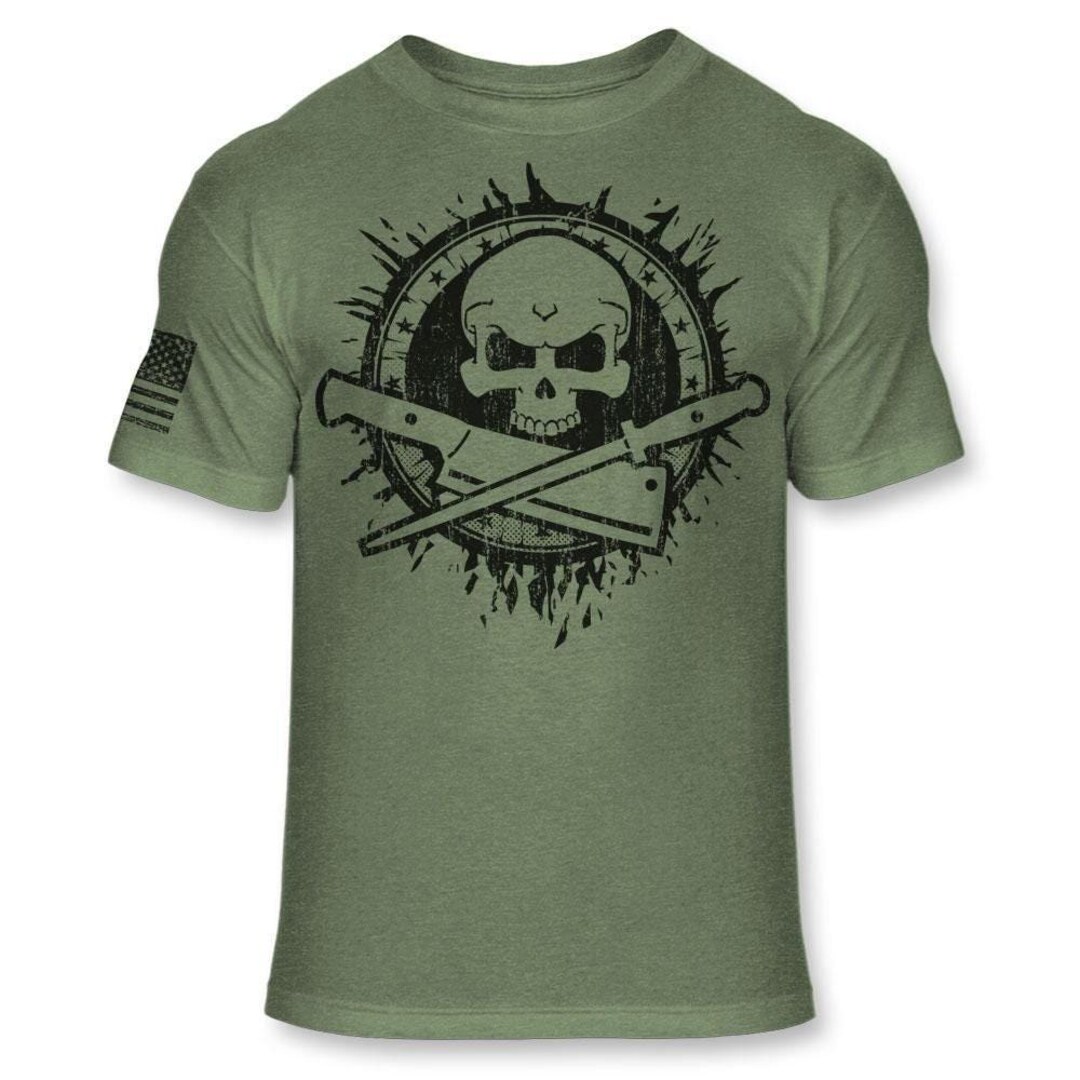 Butcher Skull Graphic T-shirt: Crossbones Jolly Roger Design - A387 - Etsy