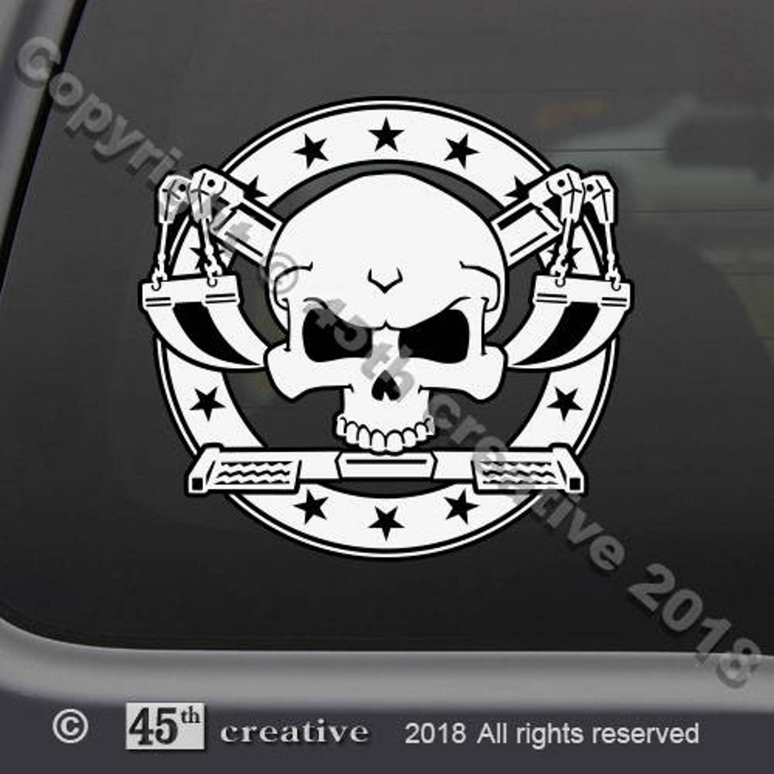 Tow truck skull crossbones decal sticker tow truck driver | Etsy