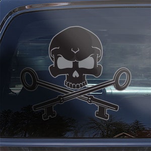 Locksmith Skull Crossbones Decal Sticker, Locksmithing Decal Sticker ...