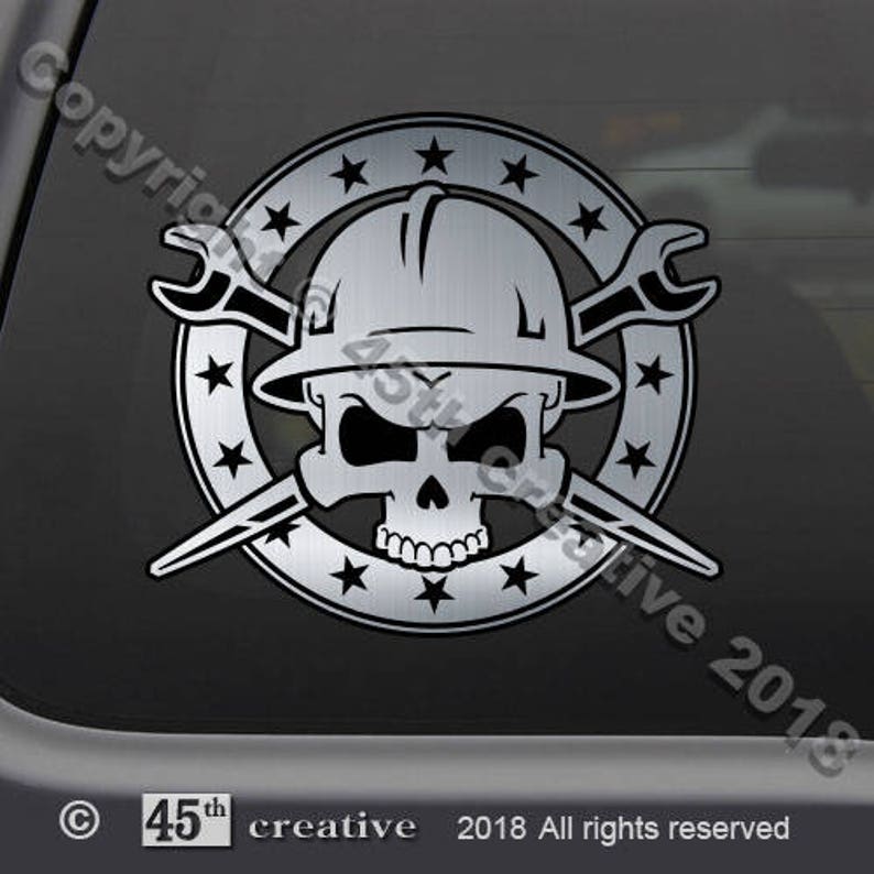 Ironworker Skull Crossbones Decal Sticker Ironworkers Decal | Etsy