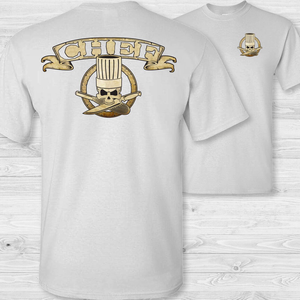 Men's Chef Skull & Crossbones T-shirt. Head Chefs Short - Etsy