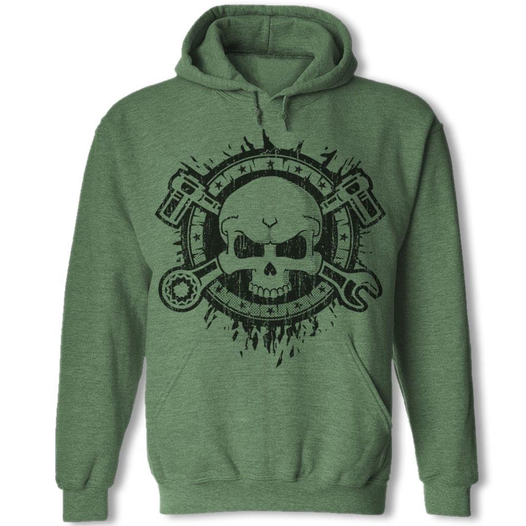 Mechanic Skull Hoodie - Mechanics Crossbones Sweater - Repair Shop ...