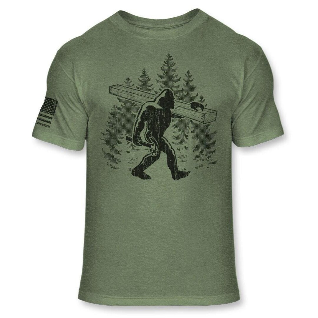 Bigfoot Carpenter T-shirt - Funny Sasquatch Carpenters Shirt - Big Foot ...