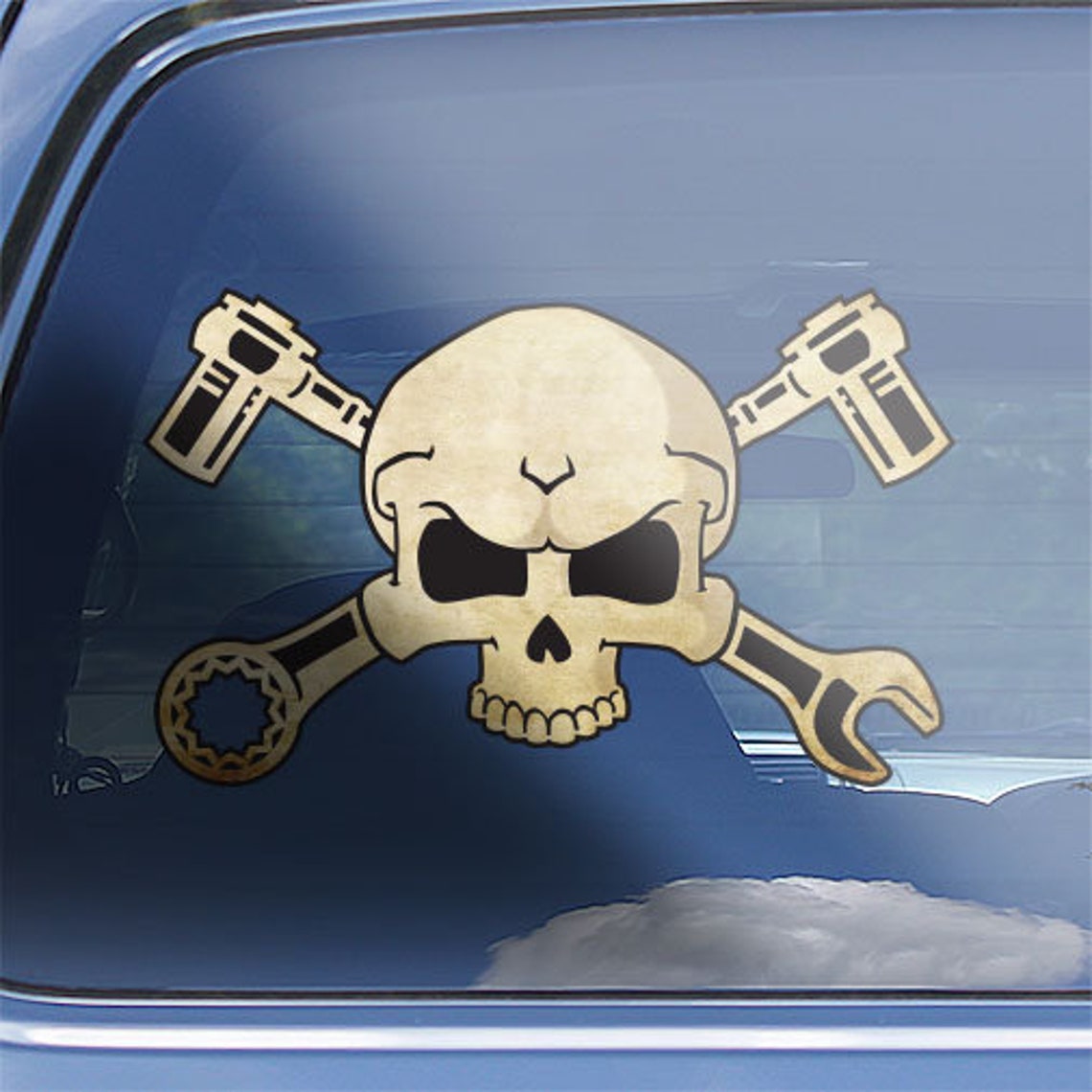 Mechanic Skull Crossbones Decal Sticker Mechanics Decal | Etsy
