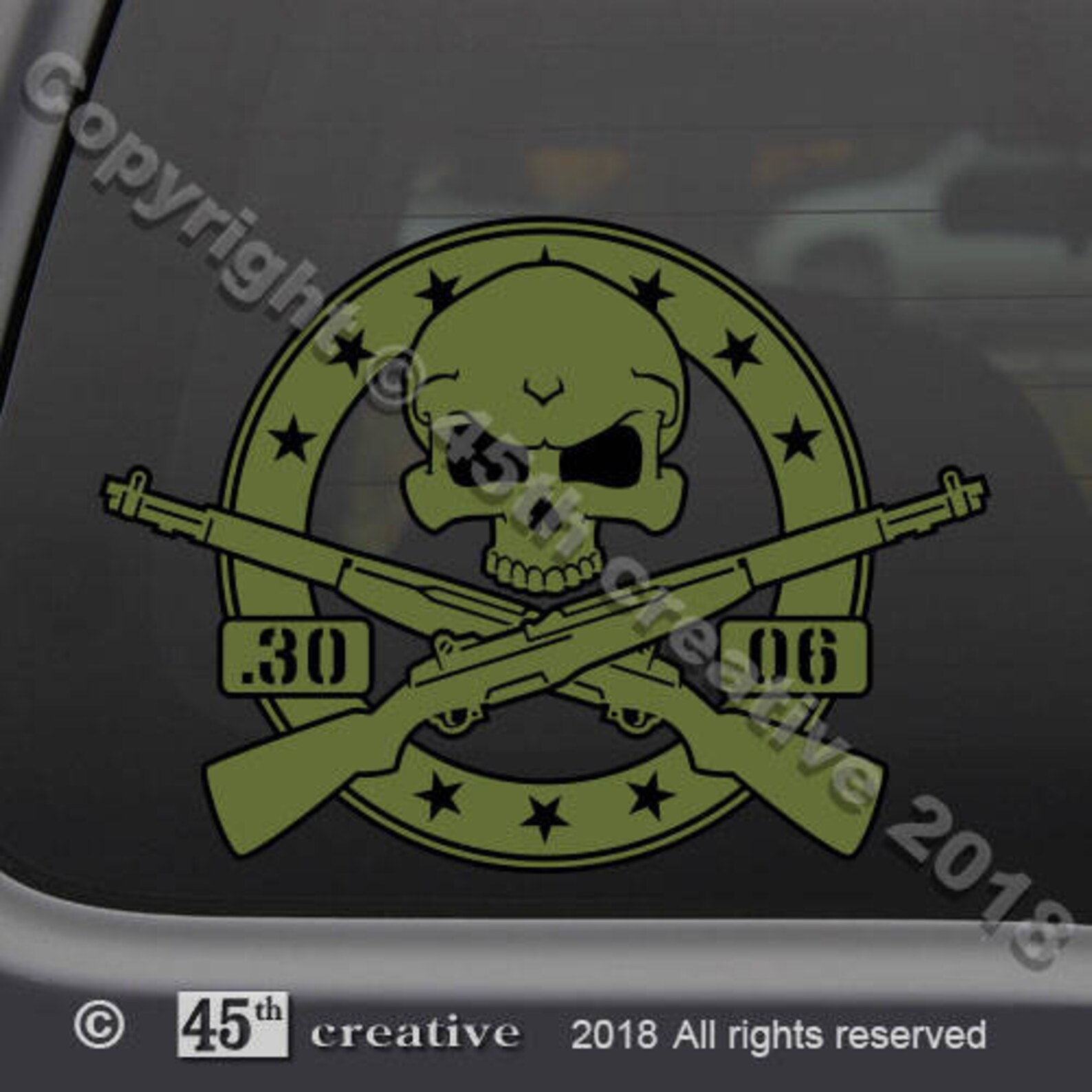 M1 Garand rifle skull crossbones decal sticker garand rifle | Etsy