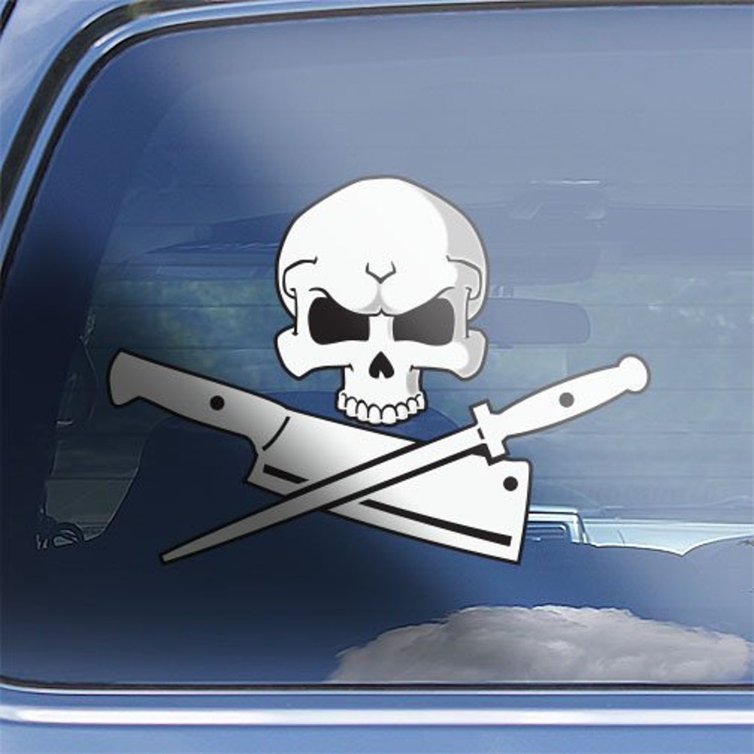 Butcher Skull Crossbones Decal Sticker, Butchers Skull Decal Sticker ...