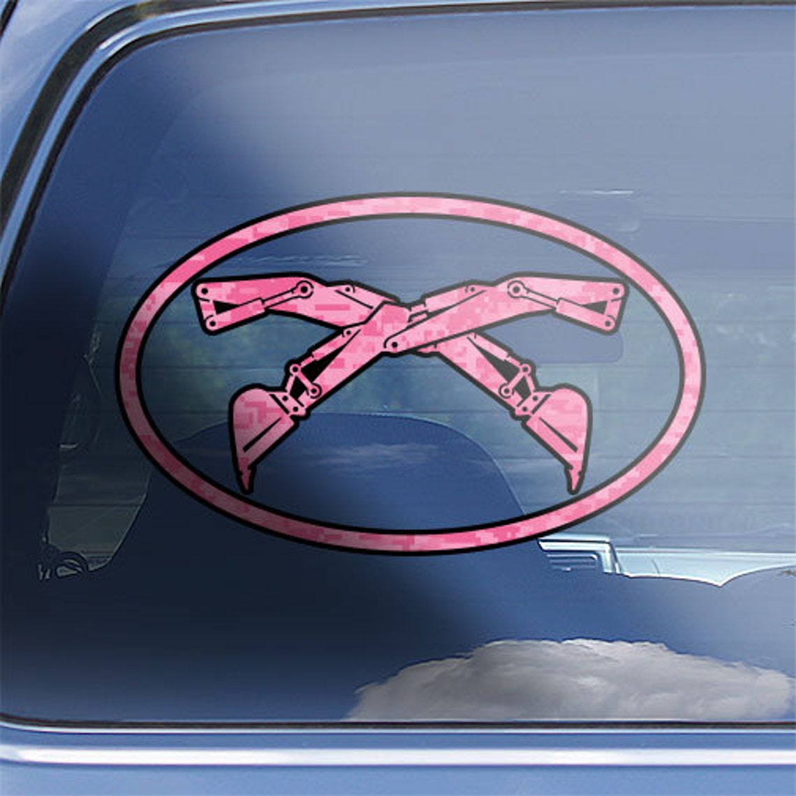 Excavator Oval Decal Sticker excavator window decal | Etsy