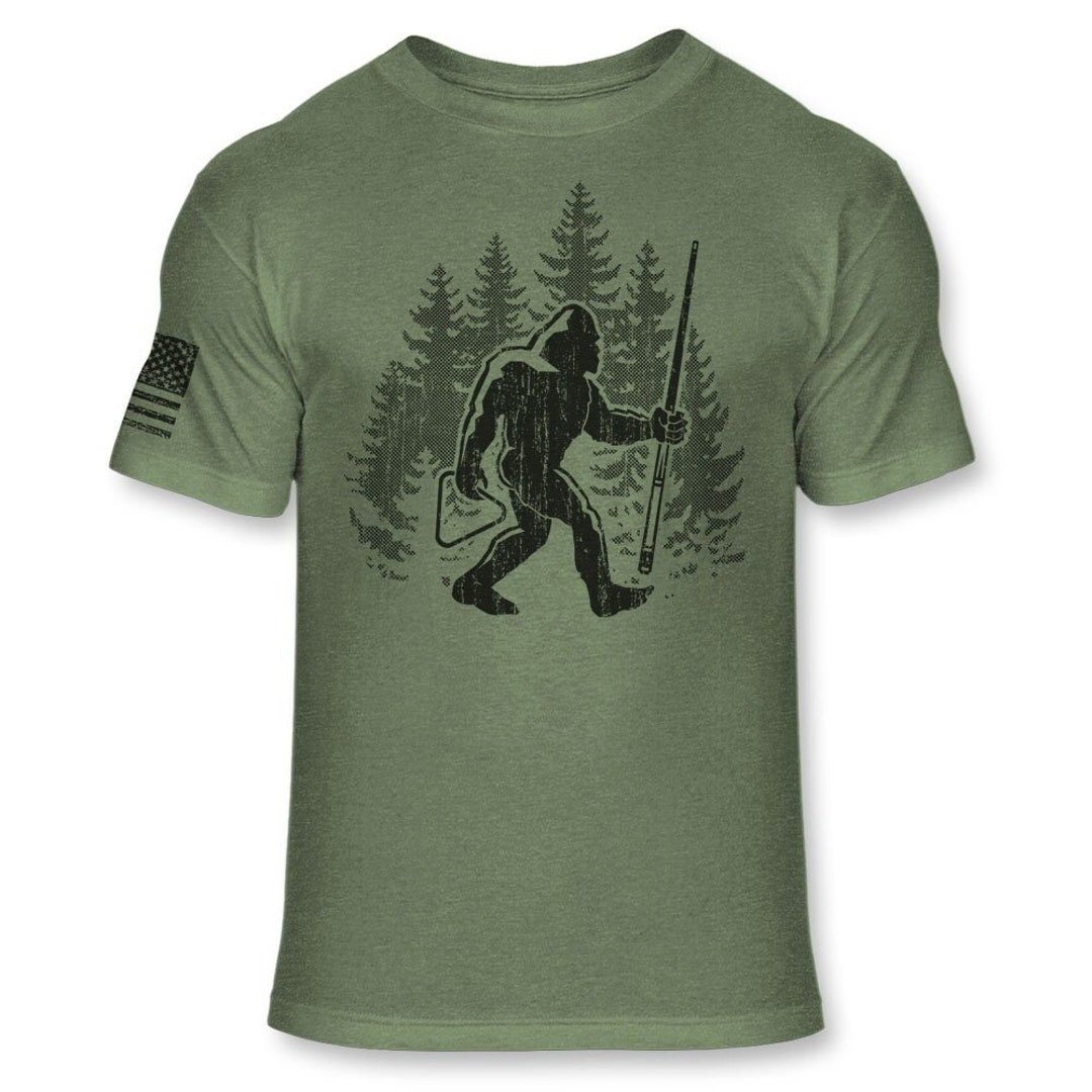 Bigfoot Billiards T-shirt - Funny Sasquatch Pool Shark Shirt - Bigfoot ...