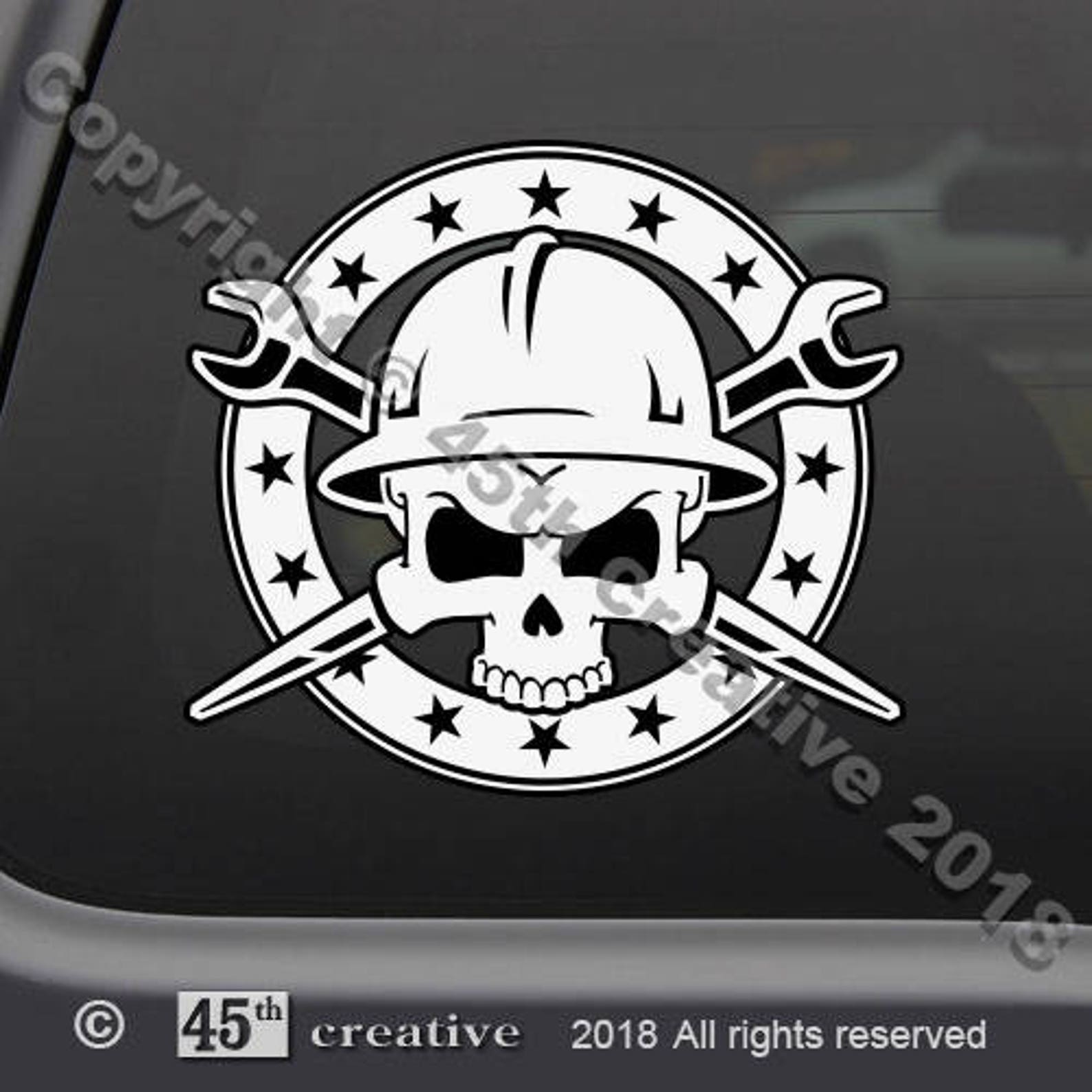 Ironworker skull crossbones decal sticker ironworkers decal | Etsy