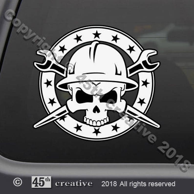 Ironworker Skull Crossbones Decal Sticker Ironworkers Decal | Etsy