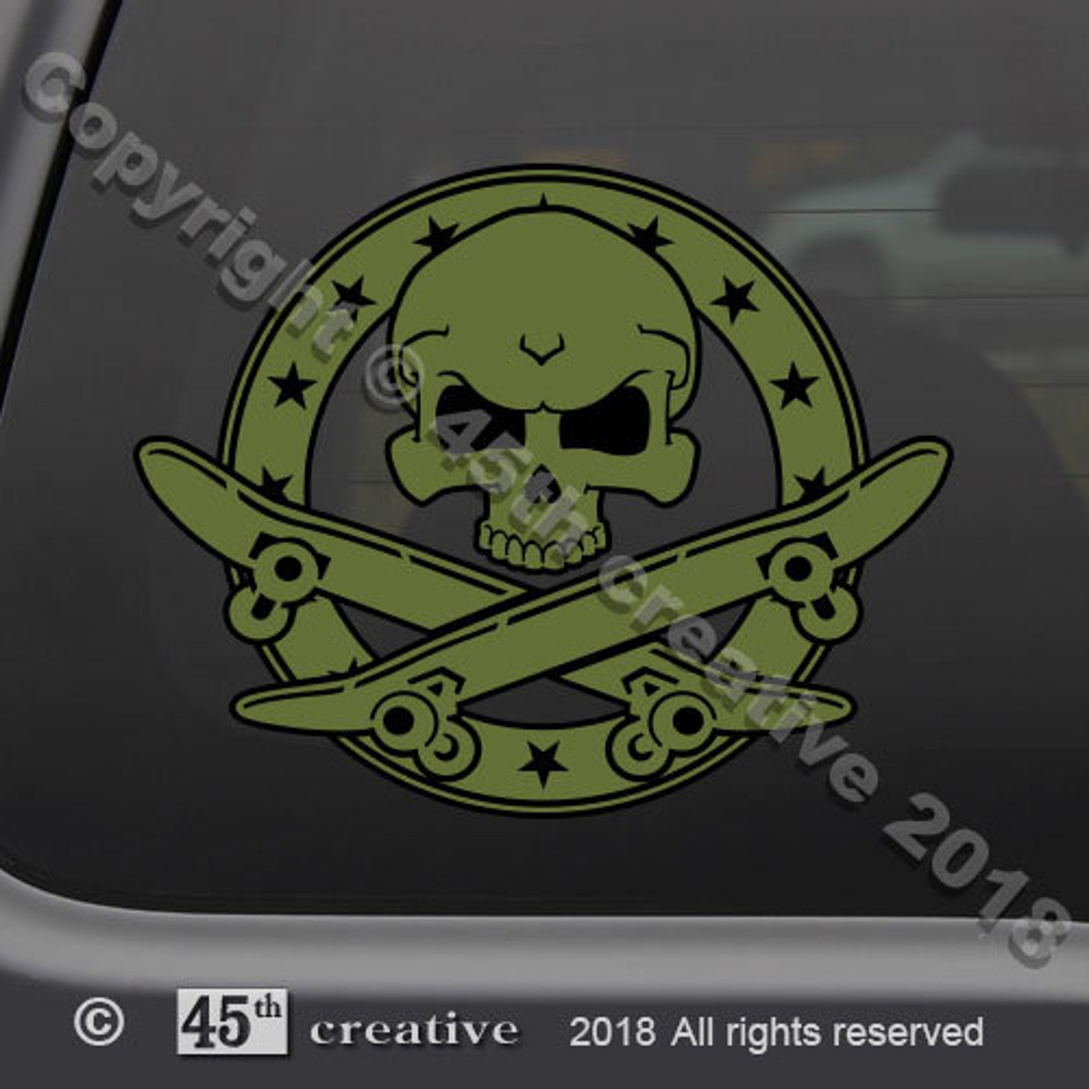 Skateboard Skull Crossbones Decal Sticker Skateboarding - Etsy