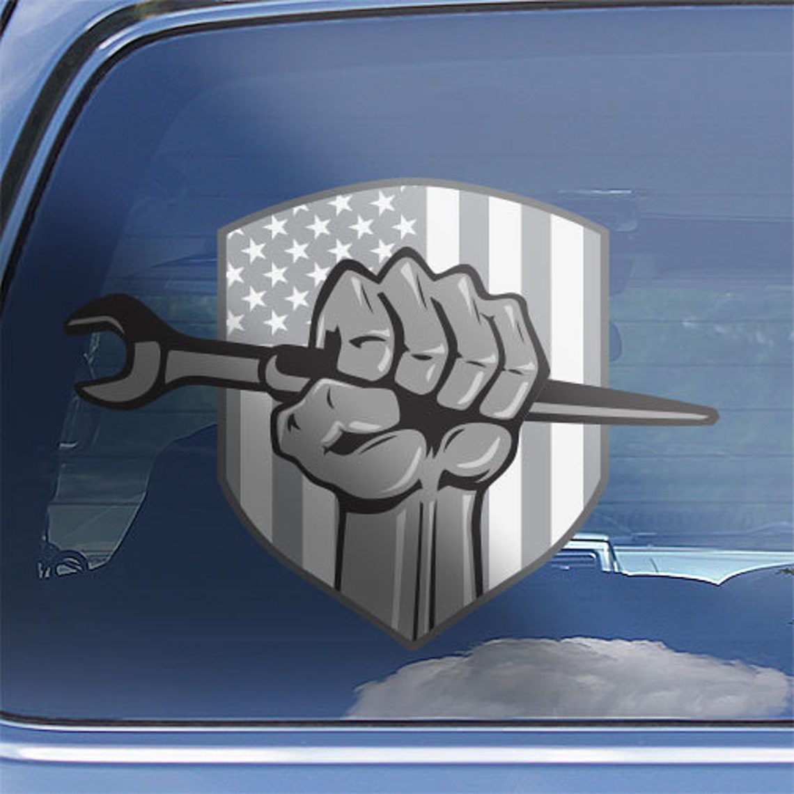 Ironworker superhero decal American flag iron worker decal | Etsy
