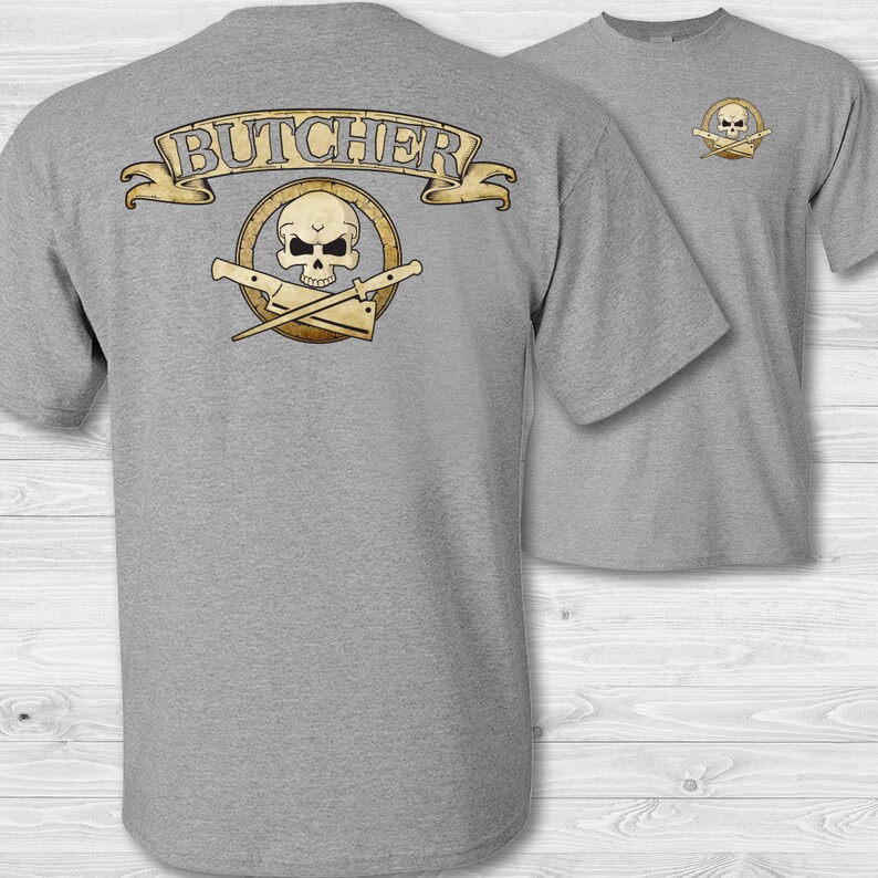 Men's Butcher Skull & Crossbones T-shirt. Butchers Short - Etsy