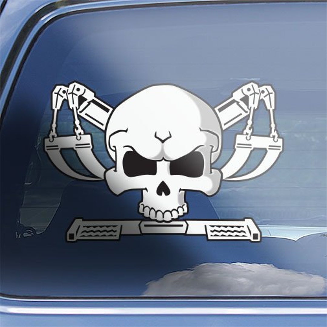 Tow Truck Skull Crossbones Decal Sticker, Tow Truck Driver Decal ...