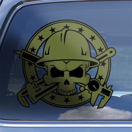 Millwright skull crossbones decal sticker millwright | Etsy