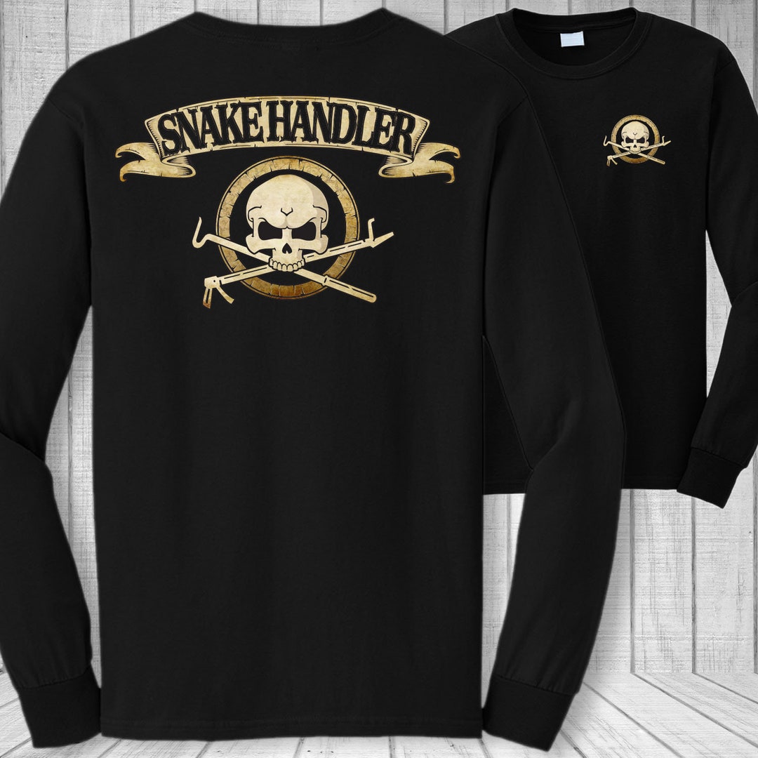 Snake Handler Skull Long Sleeve T-shirt Snake Handler Hook - Etsy